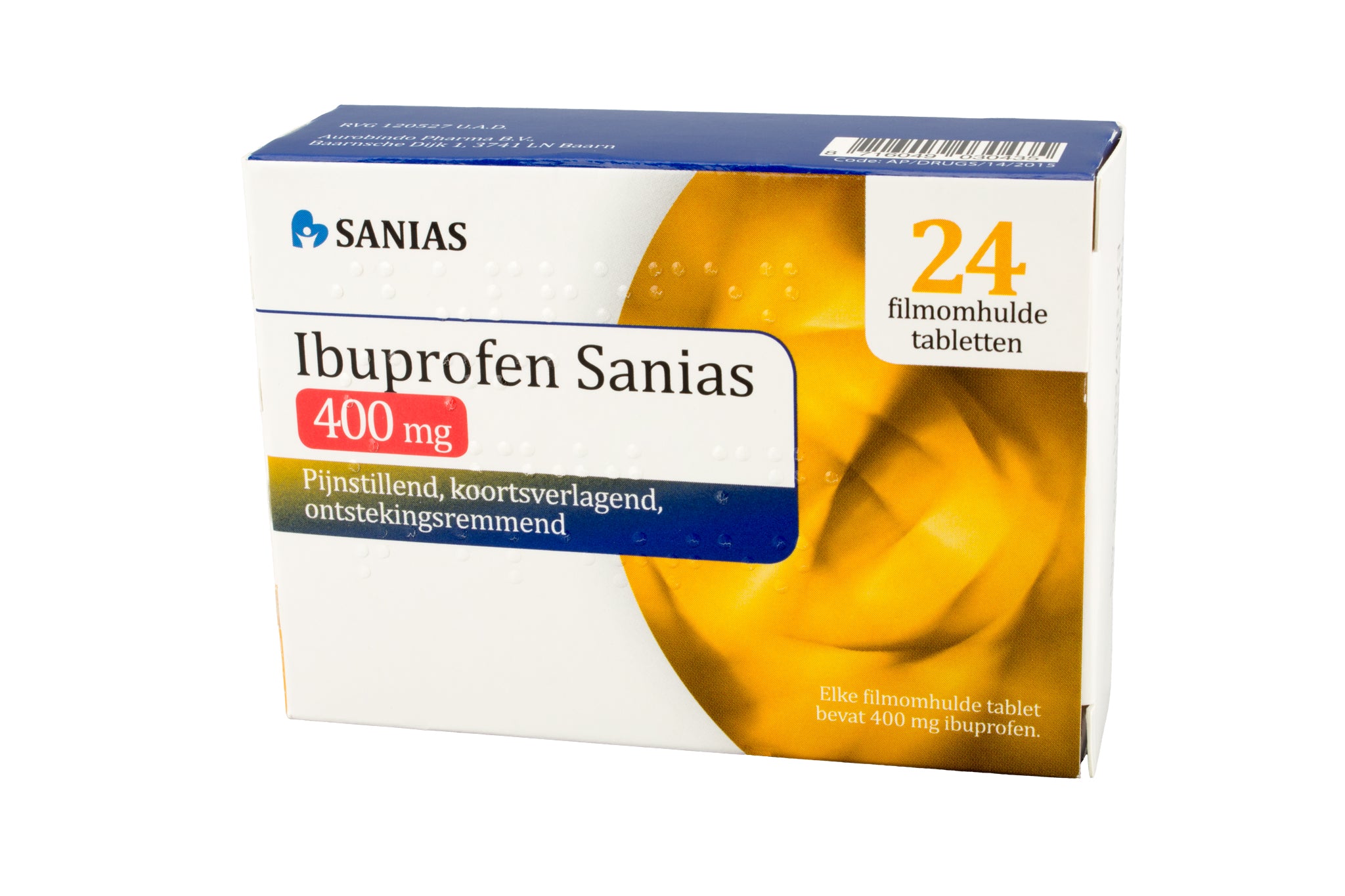 Ibuprofen Sanias Tablet Omhuld 400 mg, (tijdelijk ook liquid caps (max ...